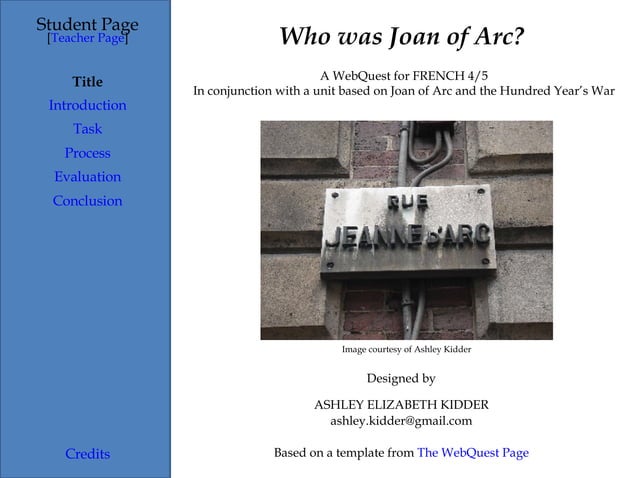 Joan Of Arc Web Quest | PPT | Educational Assessment | Education