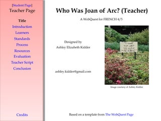 Joan Of Arc Web Quest | PPT