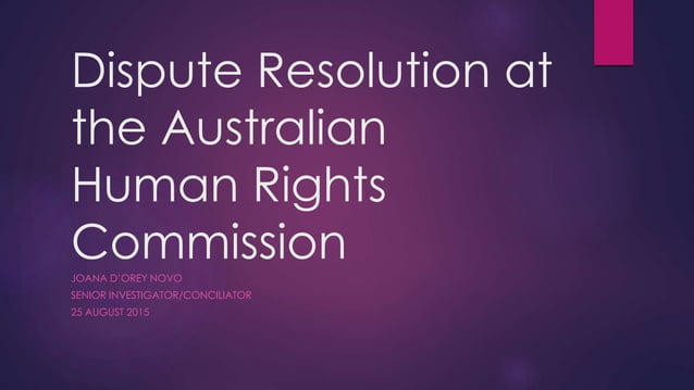 DR in the Australian Human Rights Commission | PPT