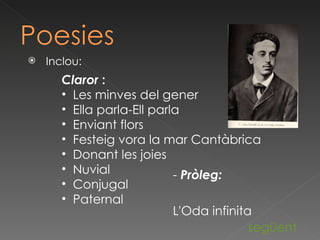 BIBLIOGRAIFIA DE JOAN MARAGALL | PPT