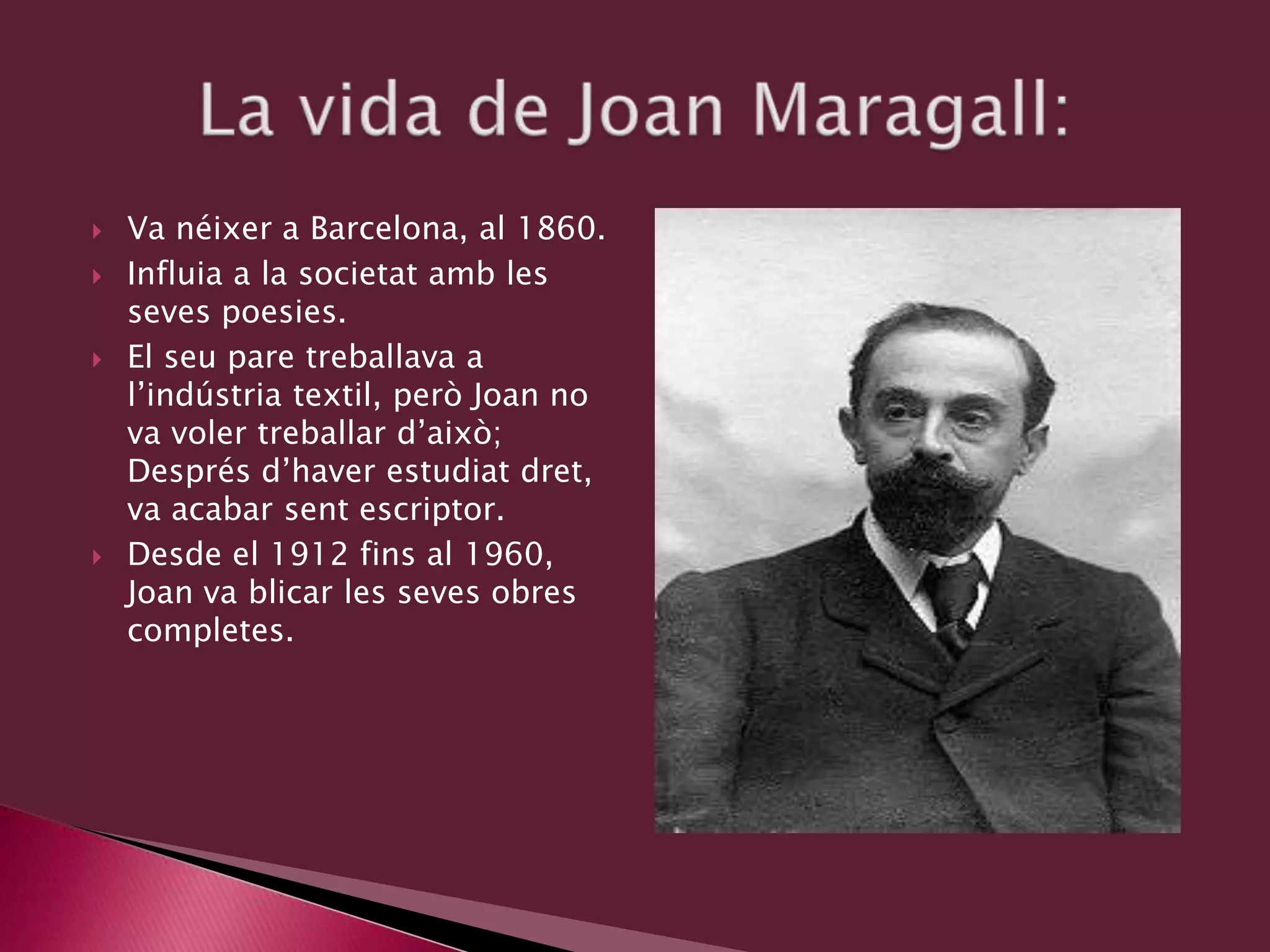 Joan maragall ex o 3. | PPT