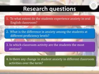 Joanna anxiety in chinese efl students at different proficiency | PPT