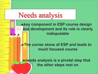 Needs Analysis and Evaluation In English Specific Purposes | PPTX