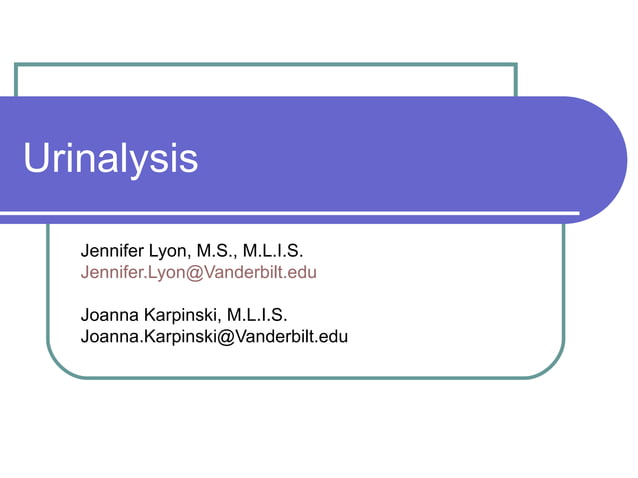 Urinalysis 3/27 | PPT