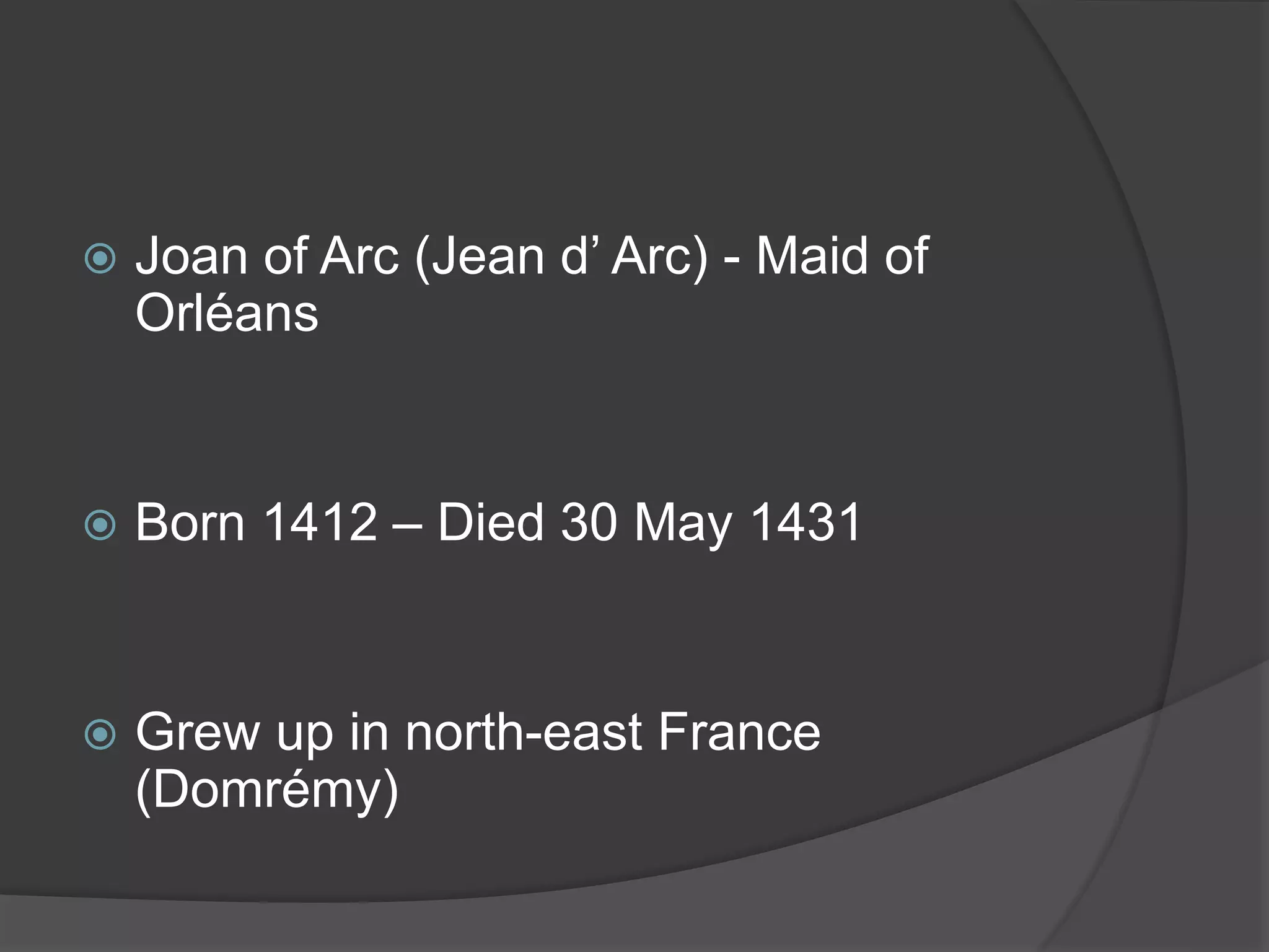 Joan of Arc Presentation | PPTX