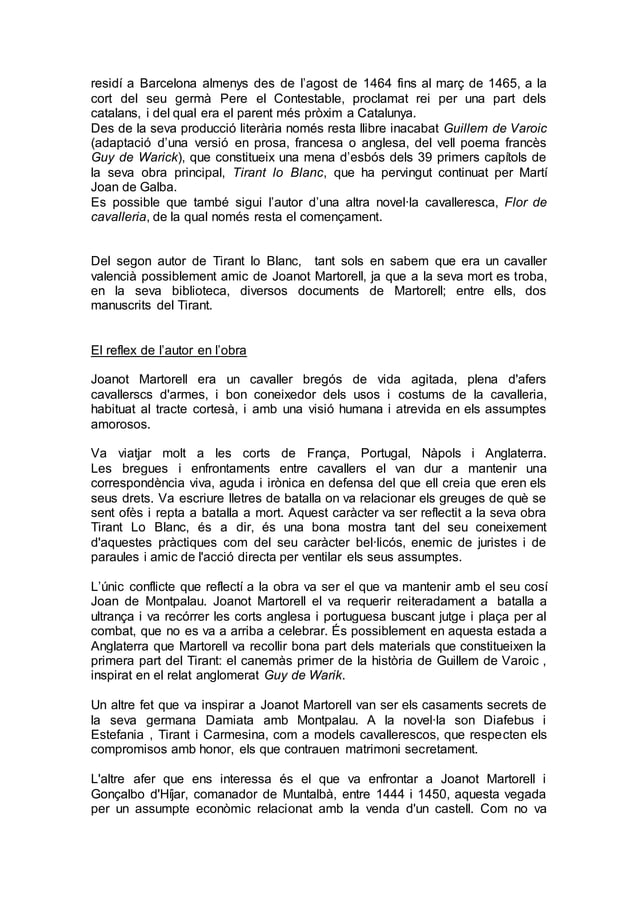 Joanot martorell biografia de l'autor jordina, rocío, maria, asma | DOC