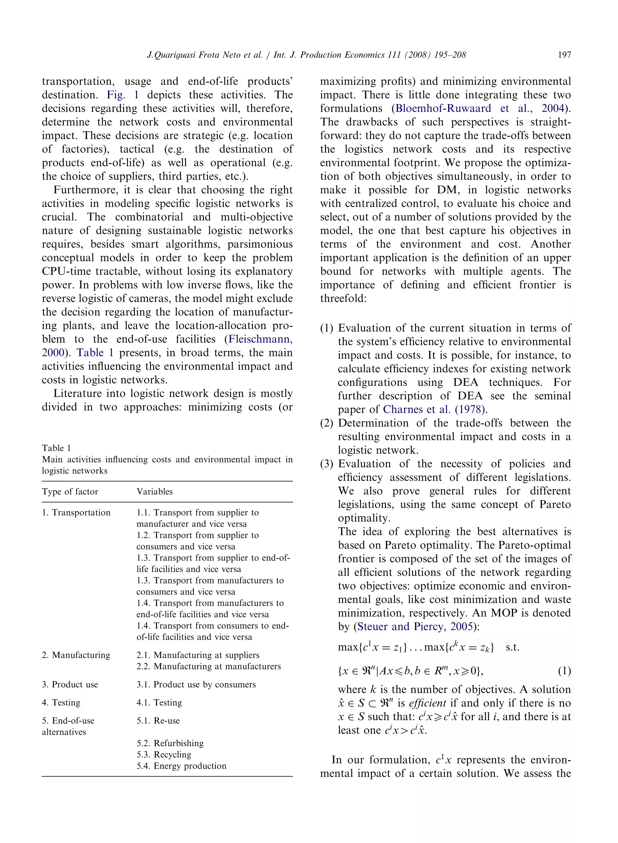 Designing and evaluating sustainable logistic networks | PDF