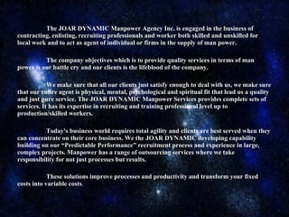 Joar Dynamic Manpower Inc. | PPT