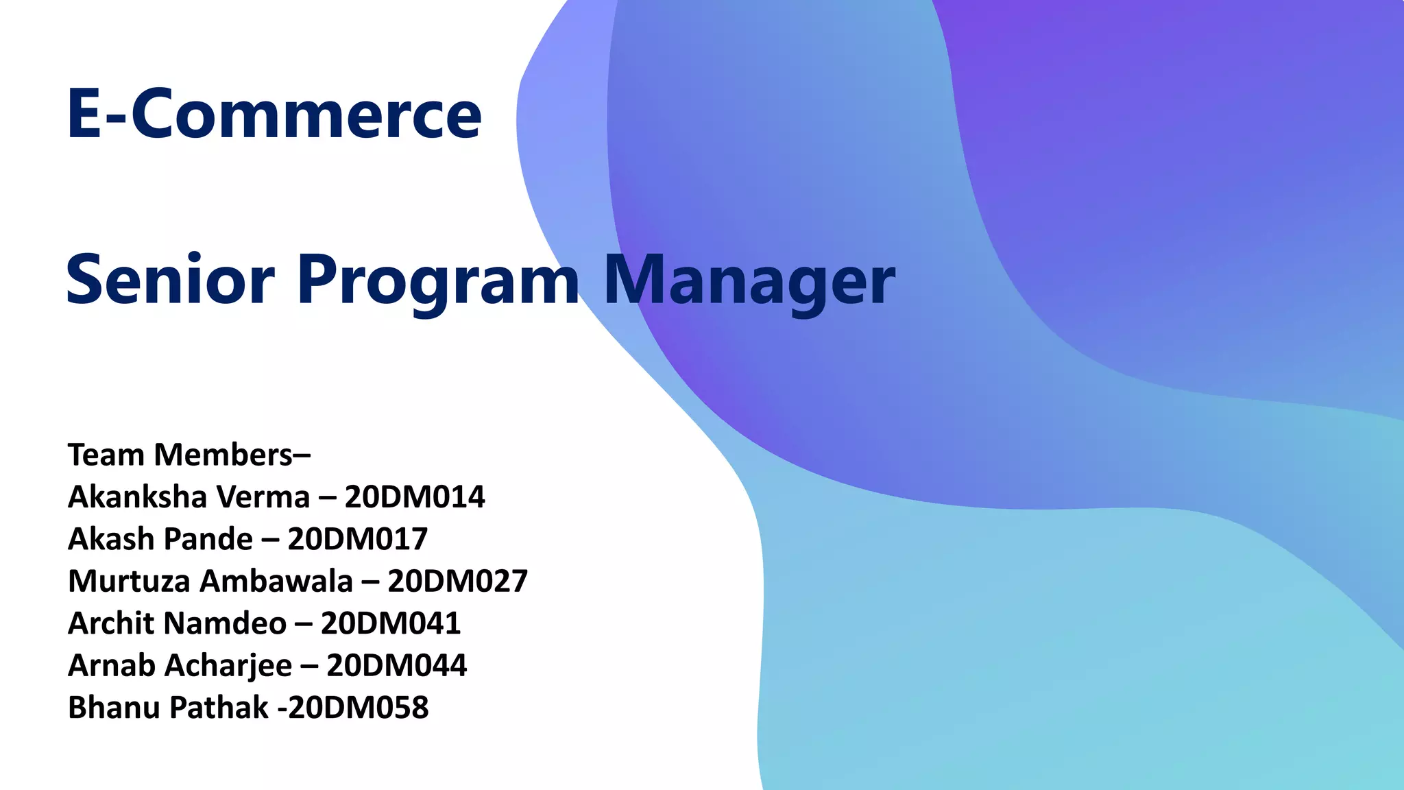 Job analysis for Sr. Program Manager | PPT