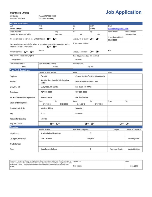 Job application-form | PDF