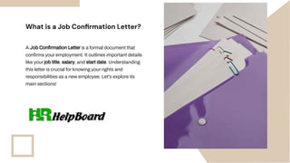 Job Confirmation Letter, Confirmation Letter Format | PDF