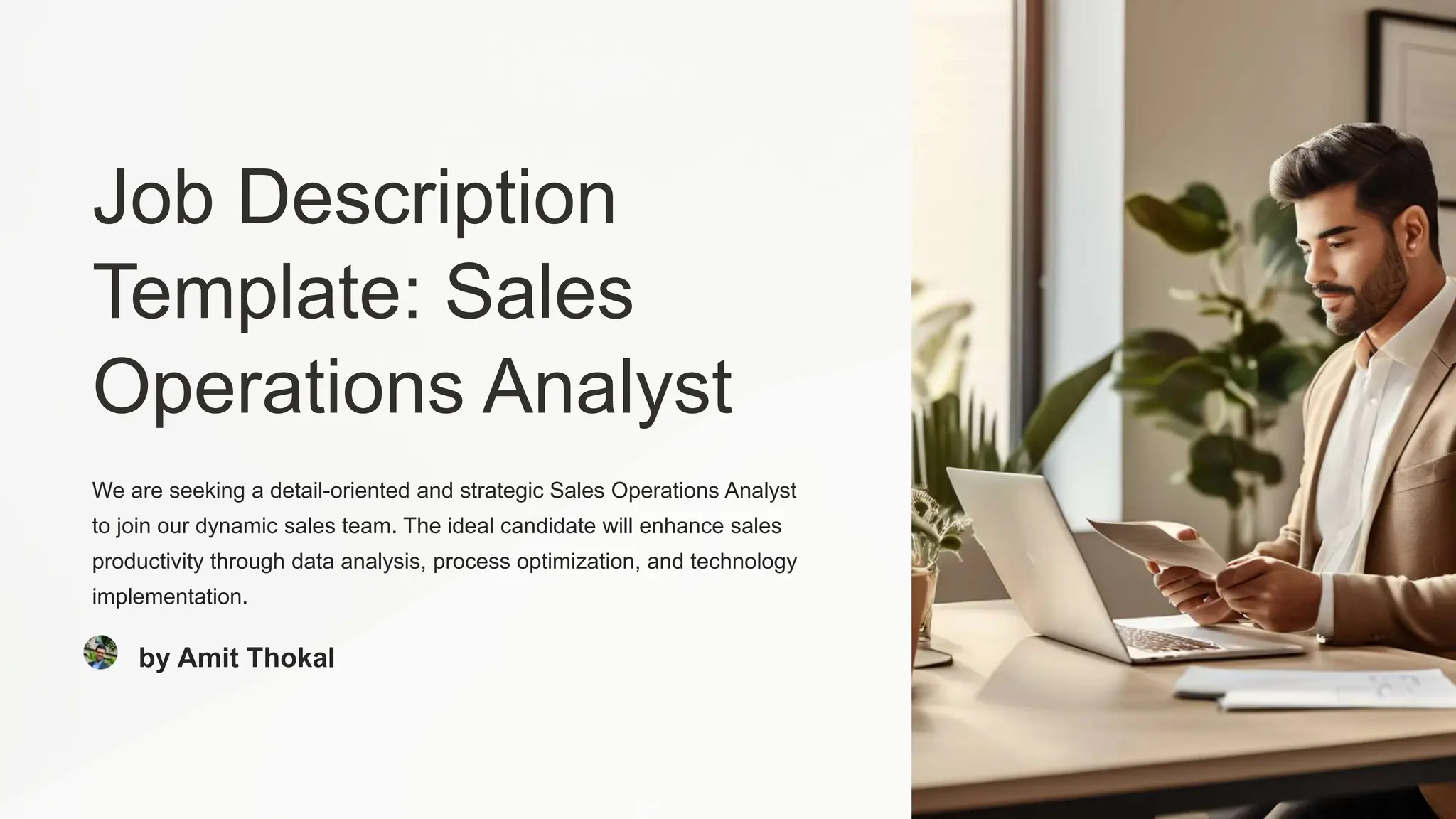 Job Description Template: Sales Operations Analyst | PPT