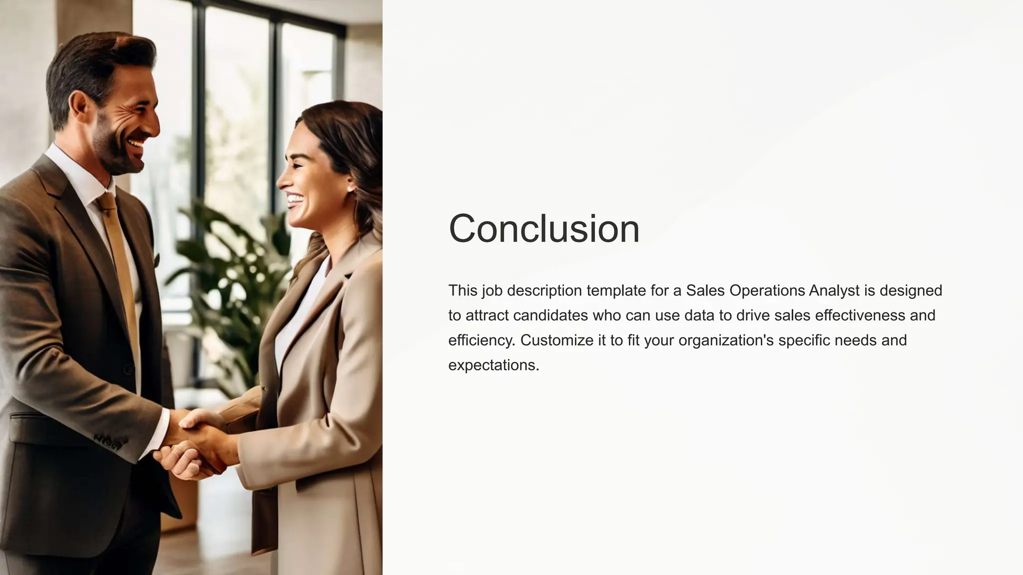 Job Description Template: Sales Operations Analyst | PPTX