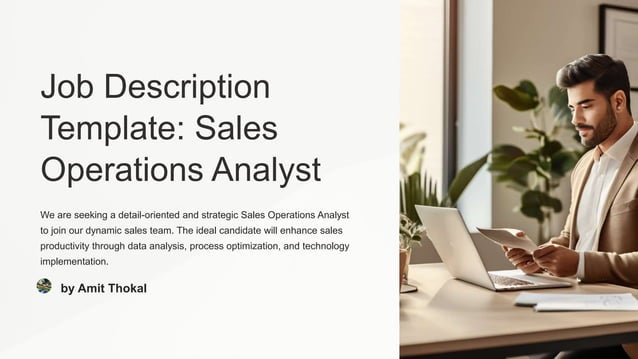 Job Description Template: Sales Operations Analyst | PPT