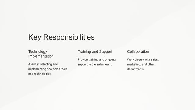 Job Description Template: Sales Operations Analyst | PPT