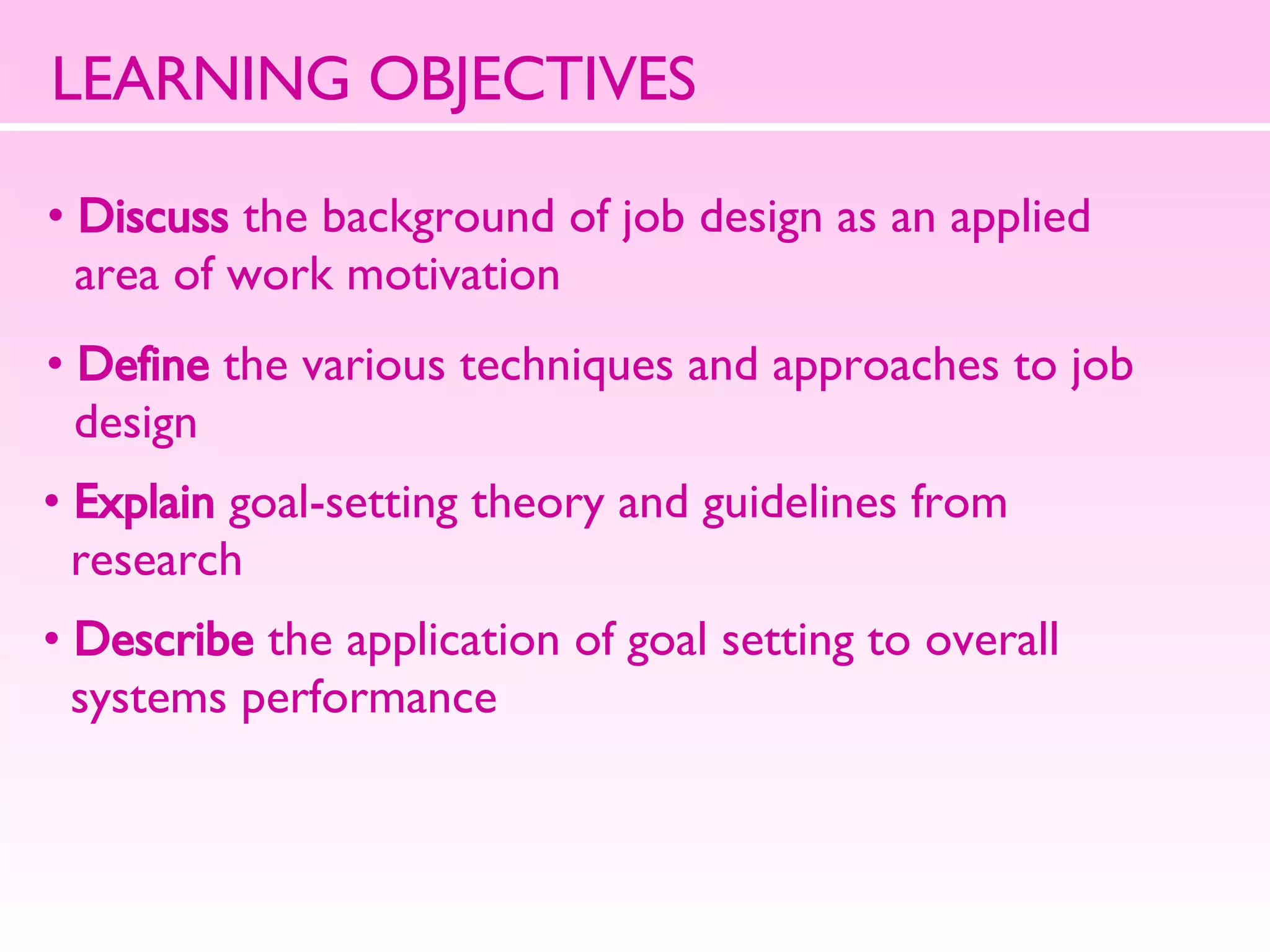 HBO - Job Design & Goal Setting | PPT