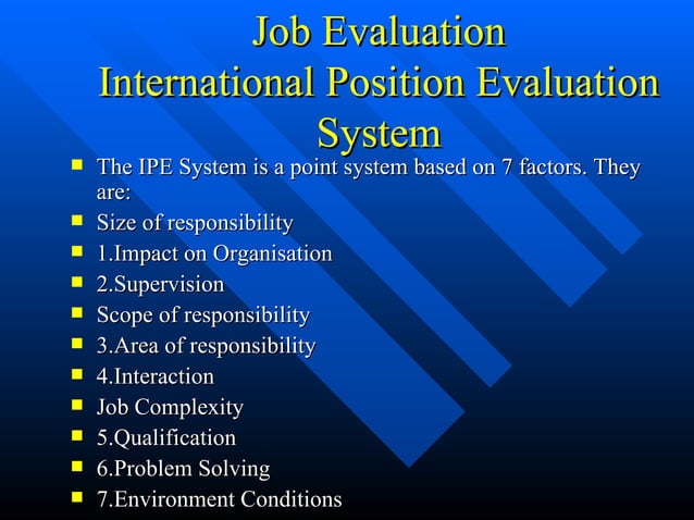Job Evaluation | PPT