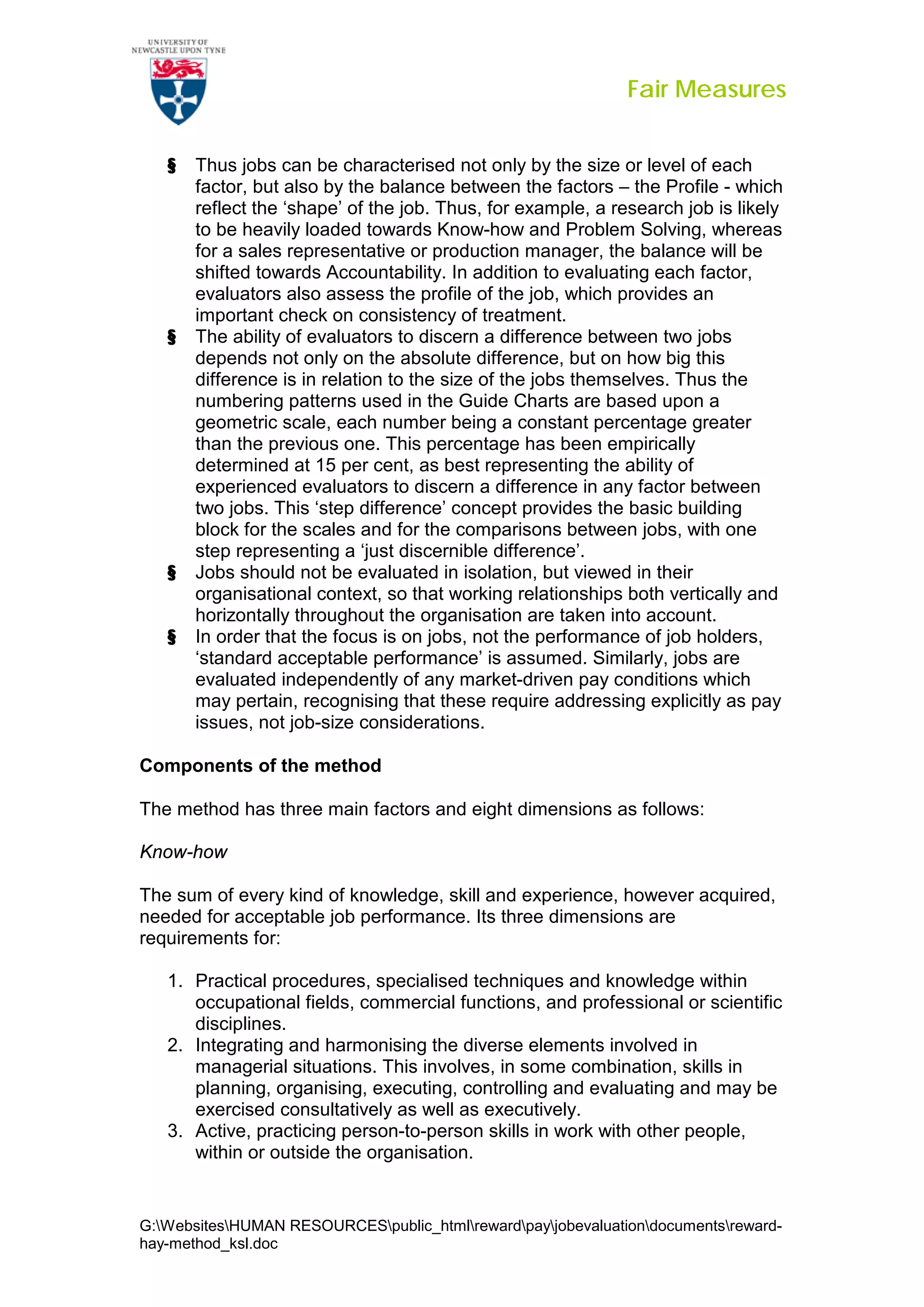 Job evaluation-hay-method reb | PDF