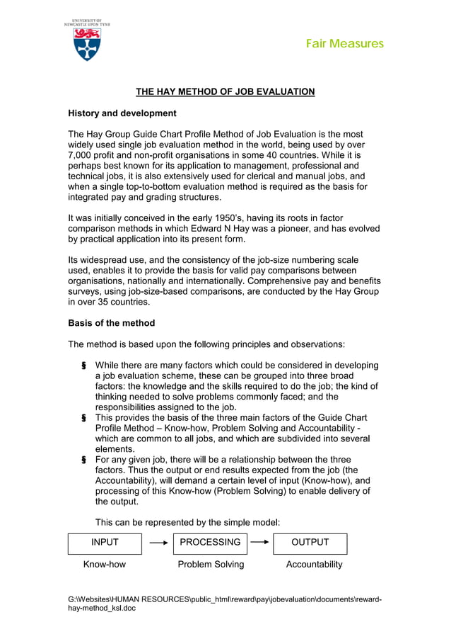 Job evaluation-hay-method reb | PDF