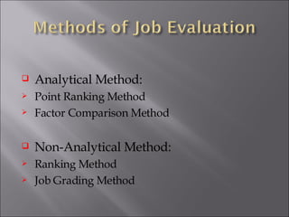 Job Evaluation Point Method | PPT