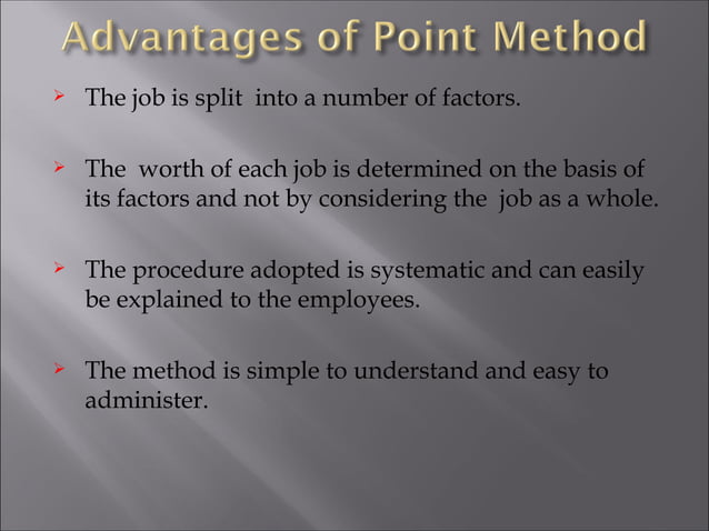 Job Evaluation Point Method | PPT