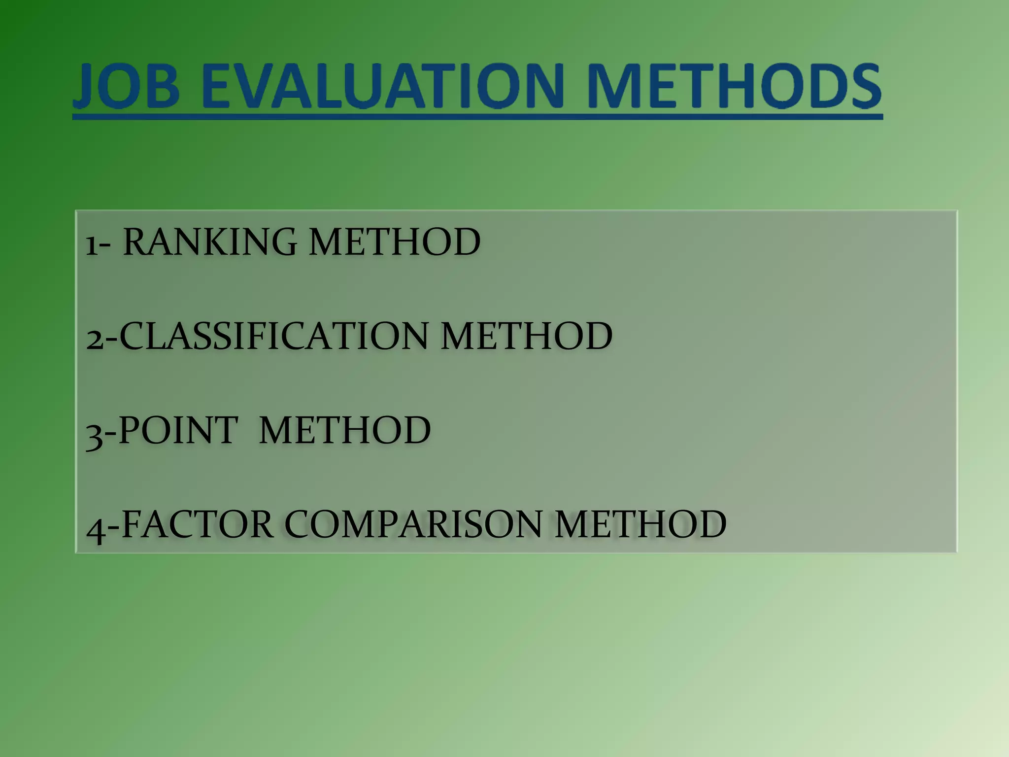 Job evaluation-ppt | PPT