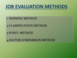 Job evaluation and wage plan | PPTX