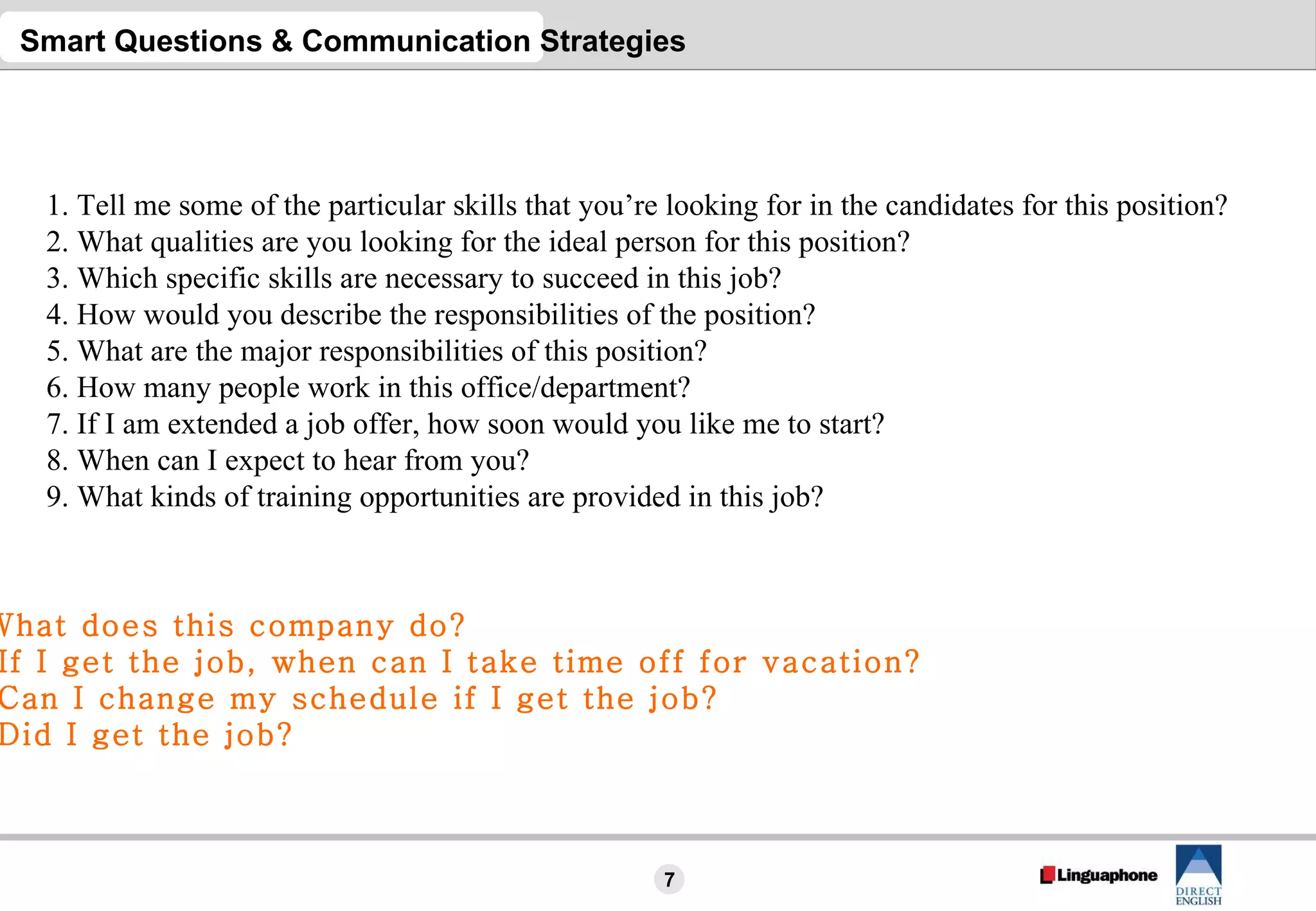 Job Interview Instruction | PPT