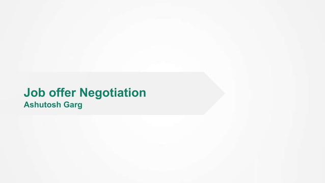 Job Offer Negotiation | PPTX