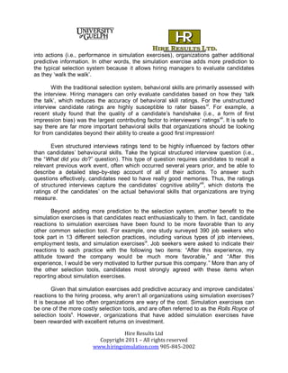 Job Simulation- Whitepaper from Hiring Simulation Assessments | PDF