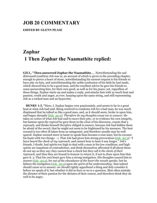 Job 20 commentary | PDF