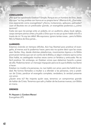Misioneros y Evangelistas de la Biblia - Sermones misioneros 2020 | PDF