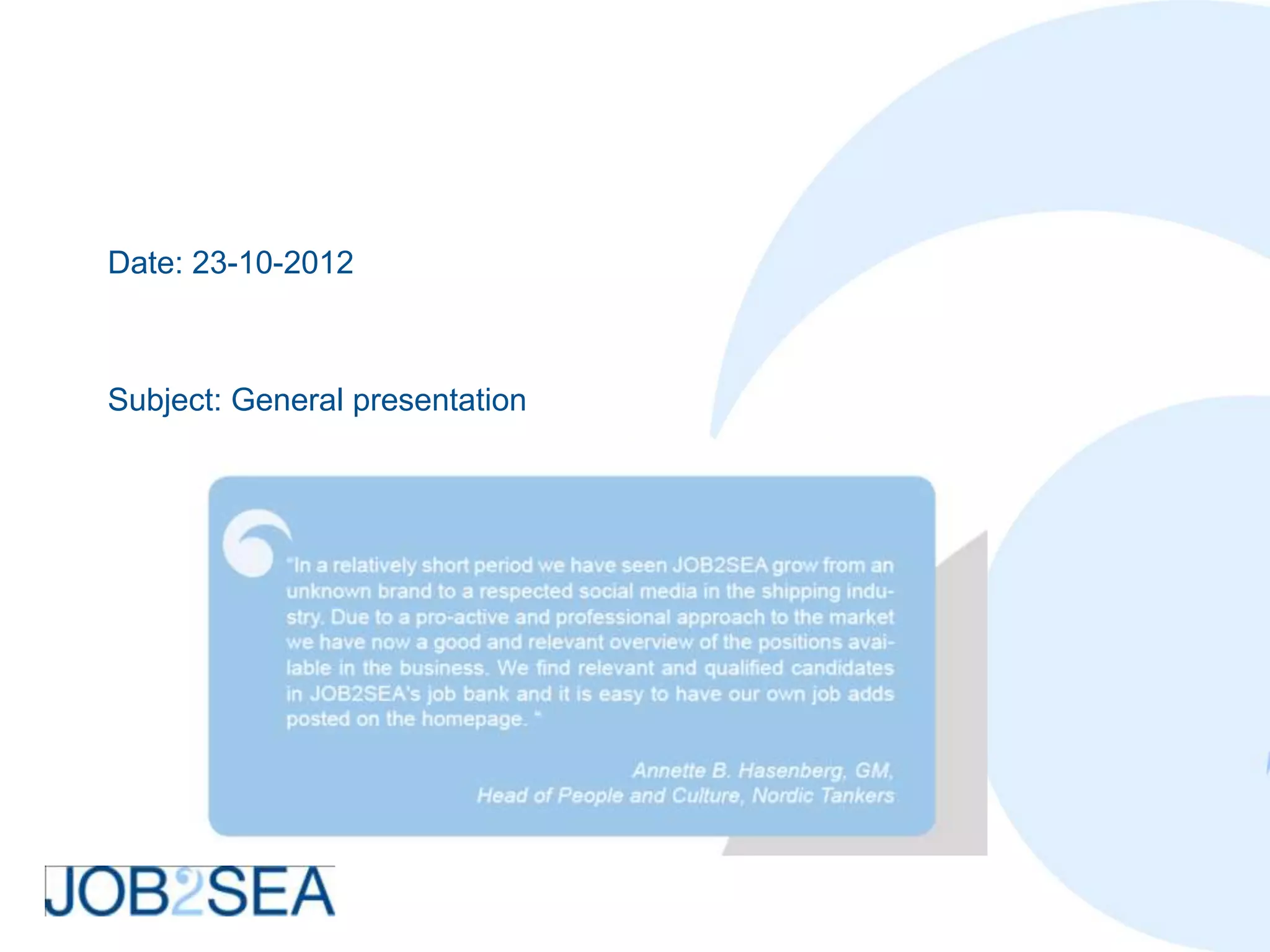 Job2 sea general presentation | PPT