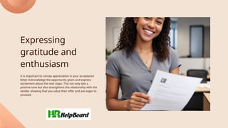 Job Acceptance Letter, Acceptance Letter Format | PPTX
