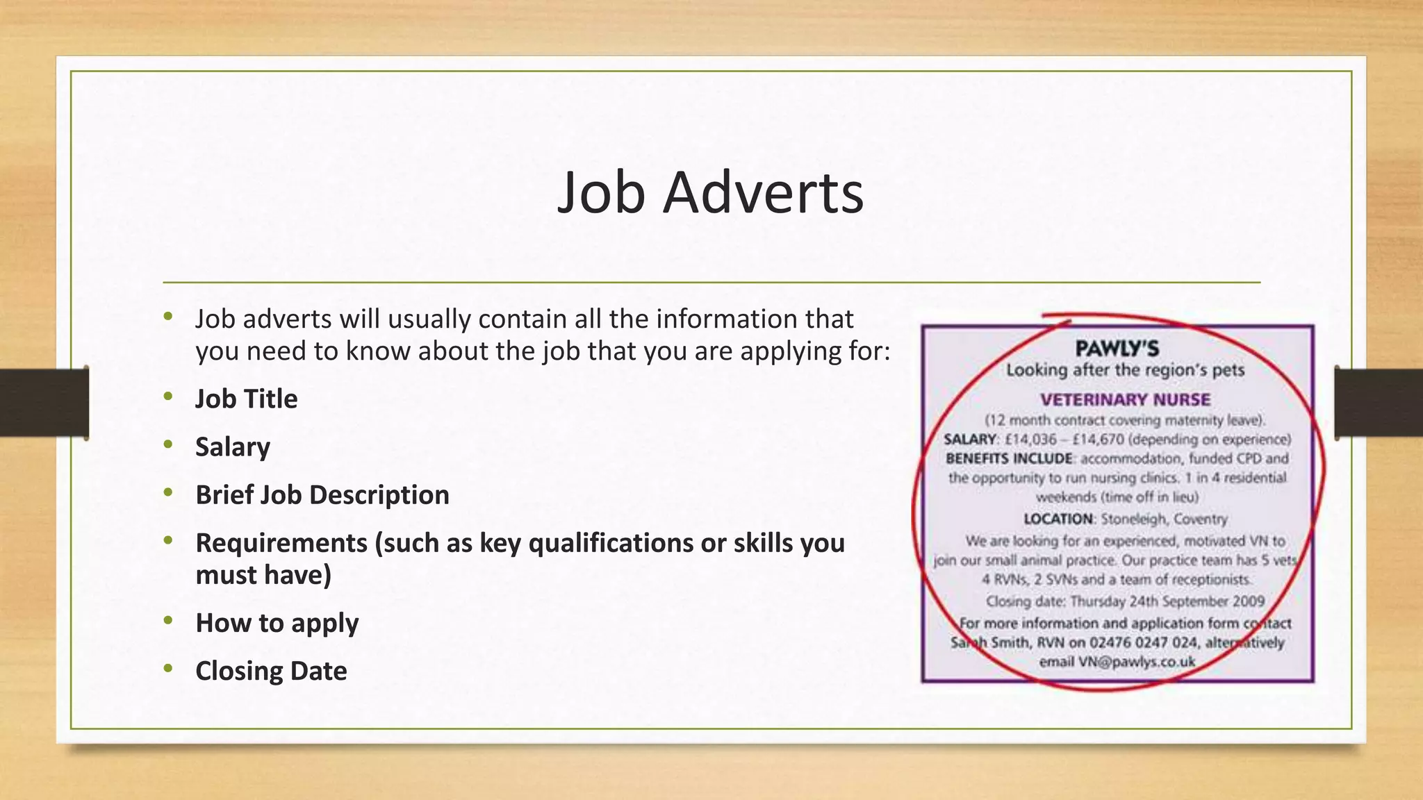 Job adverts | PPTX