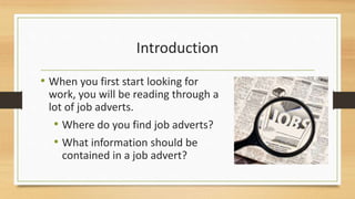 Job adverts | PPTX