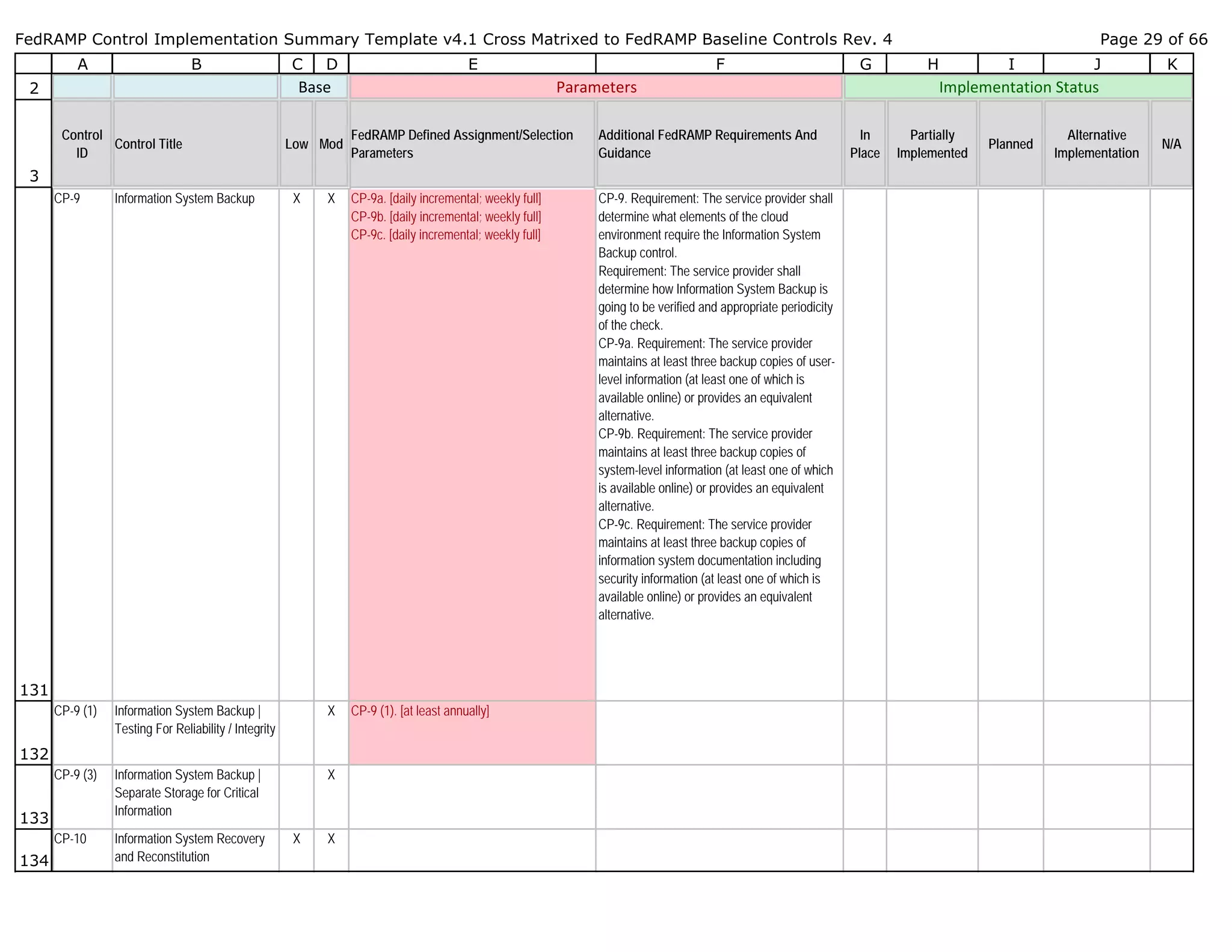 FedRAMP 2.0 Control-Implementation-Summary (CIS) v2 1 cross-matrixed with Fedramp Baseline ...