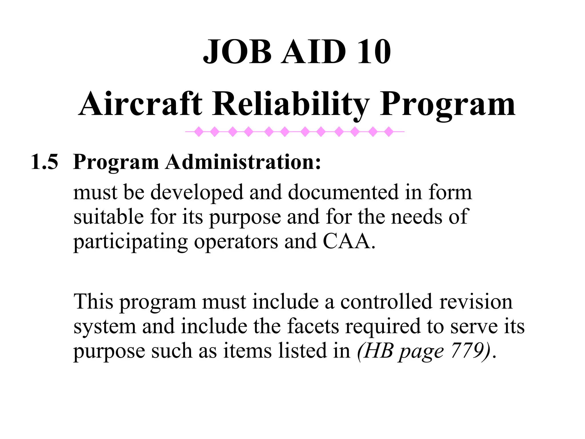 Job aid10-a Aircraft Reliability Program.ppt