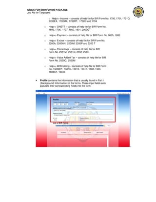 The BIR-forms package | PDF