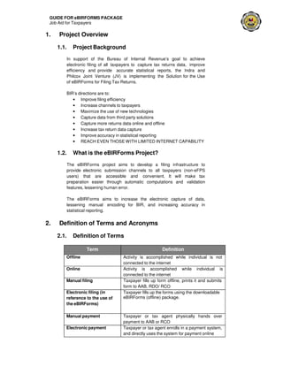 Job aid for taxpayers how to use the e bir-forms package | PDF