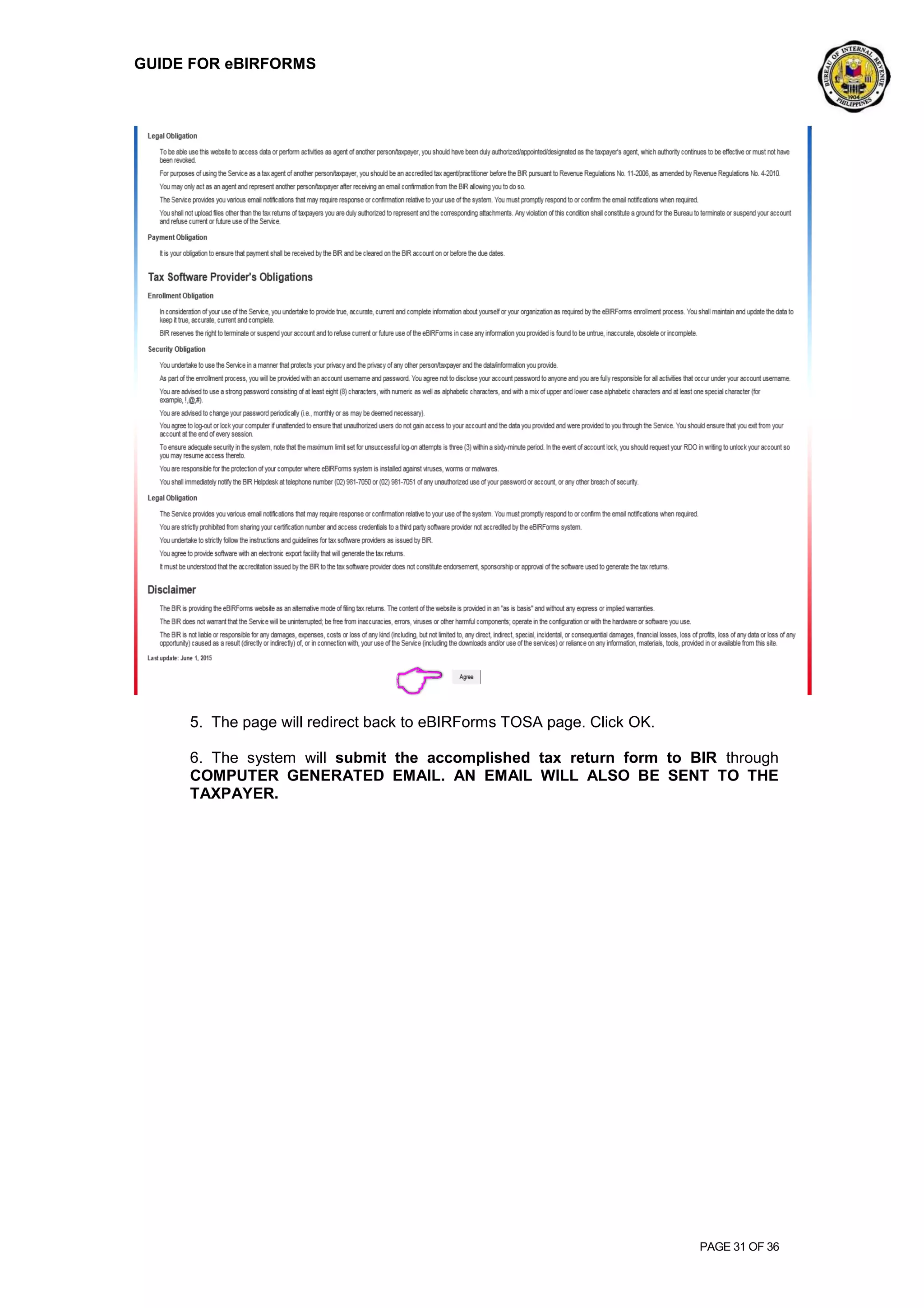 Job aid for the use of offline e bir forms package | PDF