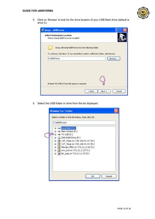 Job aid for the use of offline e bir forms package | PDF