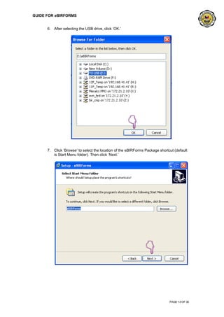 Job aid for the use of offline e bir forms package | PDF