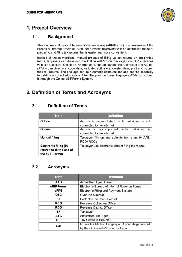 Job aid for the use of offline e bir forms package | PDF | Internet ...