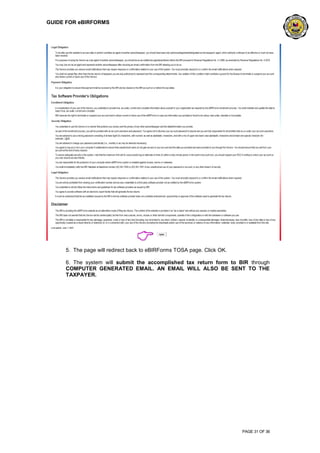 Job aid for the use of offline e bir forms package | PDF