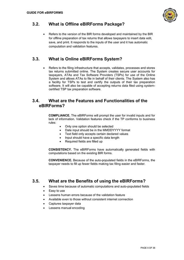 Job aid for the use of offline e bir forms package | PDF | Internet ...