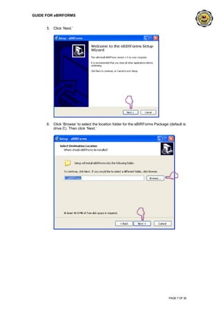 Job aid for the use of offline e bir forms package | PDF