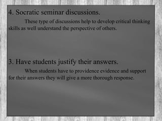 Strategies for Developing Creativity and Critical Thinking Final ...