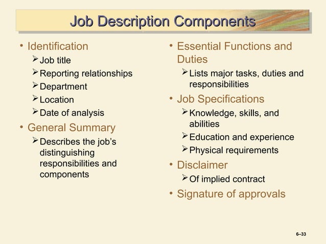 job analysis presentation learning objectives | PPT