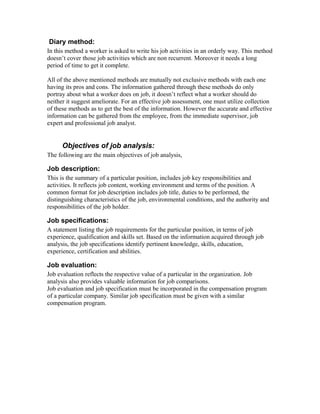 Job analysis | DOC